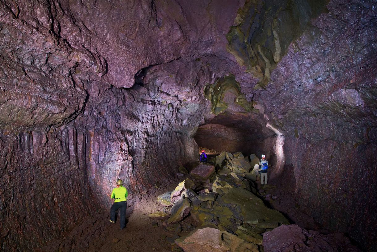 Caving tours Iceland - Explore huge lava tunnels in Iceland.